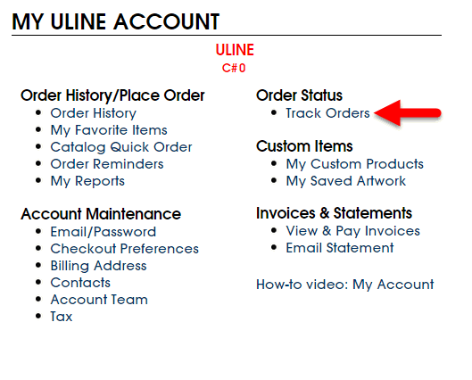 ULINE FAQ: How do I track my order?