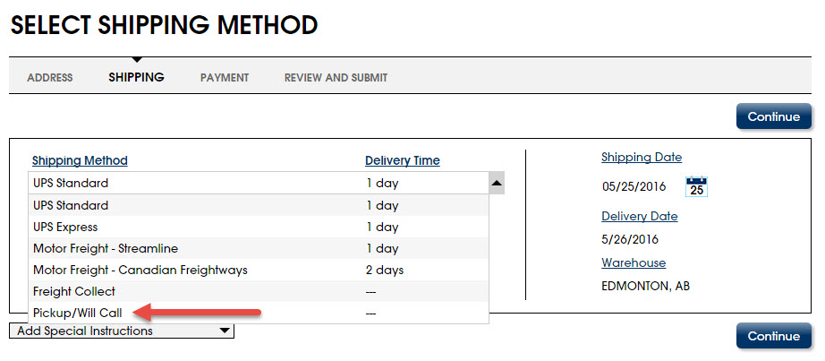 ULINE FAQ: Pick Up / Will Call for orders